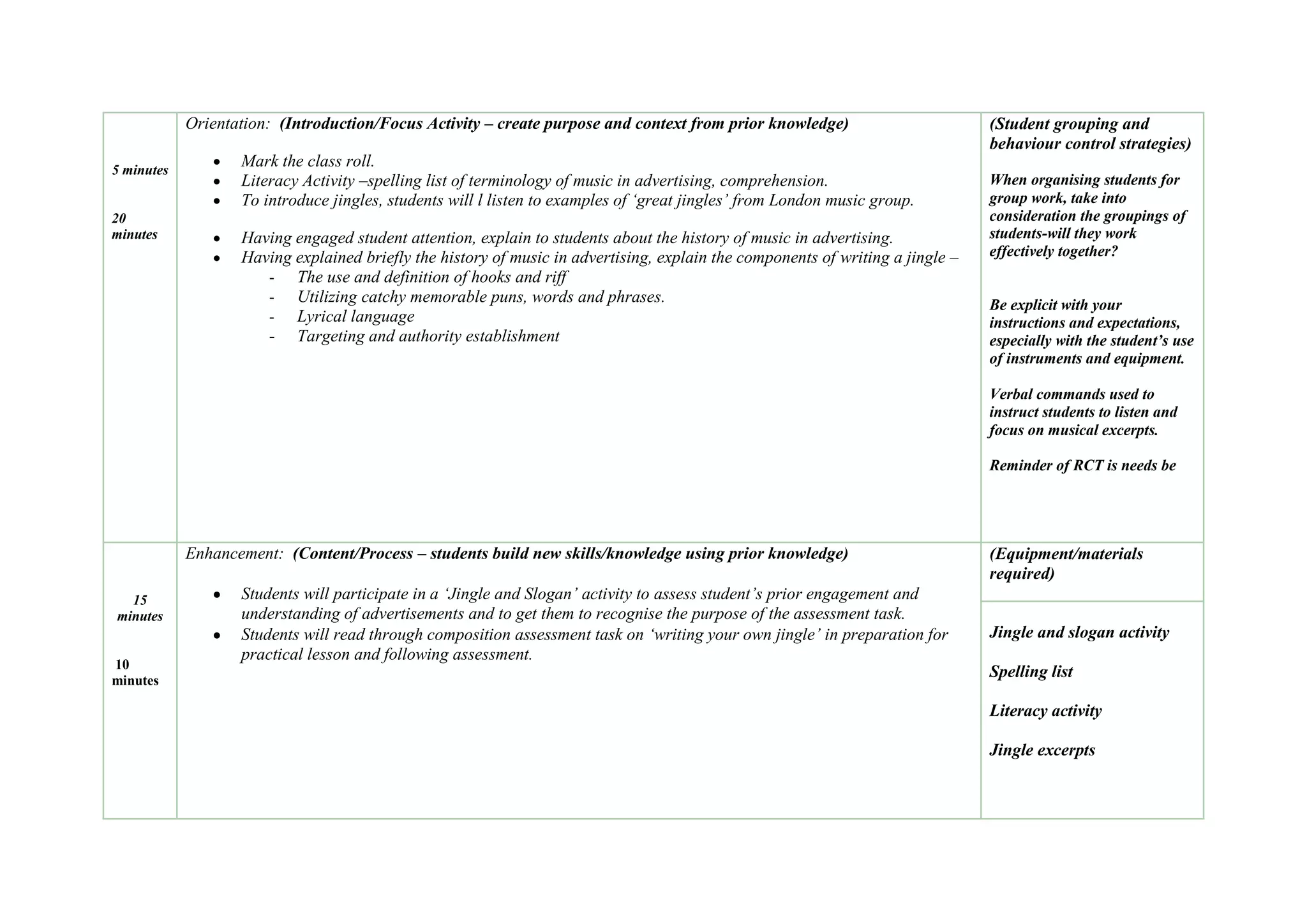 Lesson two the history of music in advertising | DOCX