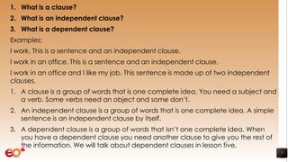 Lesson two clauses | PDF | Internet for Beginners | Internet