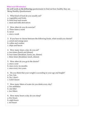 Lesson unit -how_to_be_healthy[1] | DOC