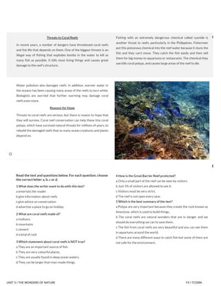 Lesson unit 3 - wonder of nature close up | DOCX