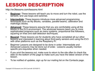Ev3 mindstorm lesson for stem educations | PPTX