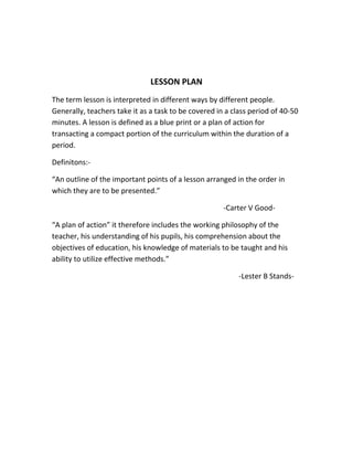 Lesso plan assignmntn | DOCX | Primary Education | Education