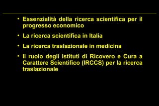 Le strategie per la ricerca biomedica | PPT