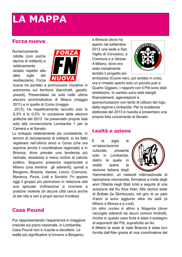 L’estrema destra in lombardia alla prova del voto. tendenze mappa cronologie 2011 – 2013 | PDF ...