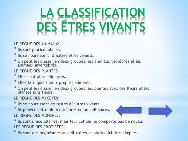 Les êtres vivants