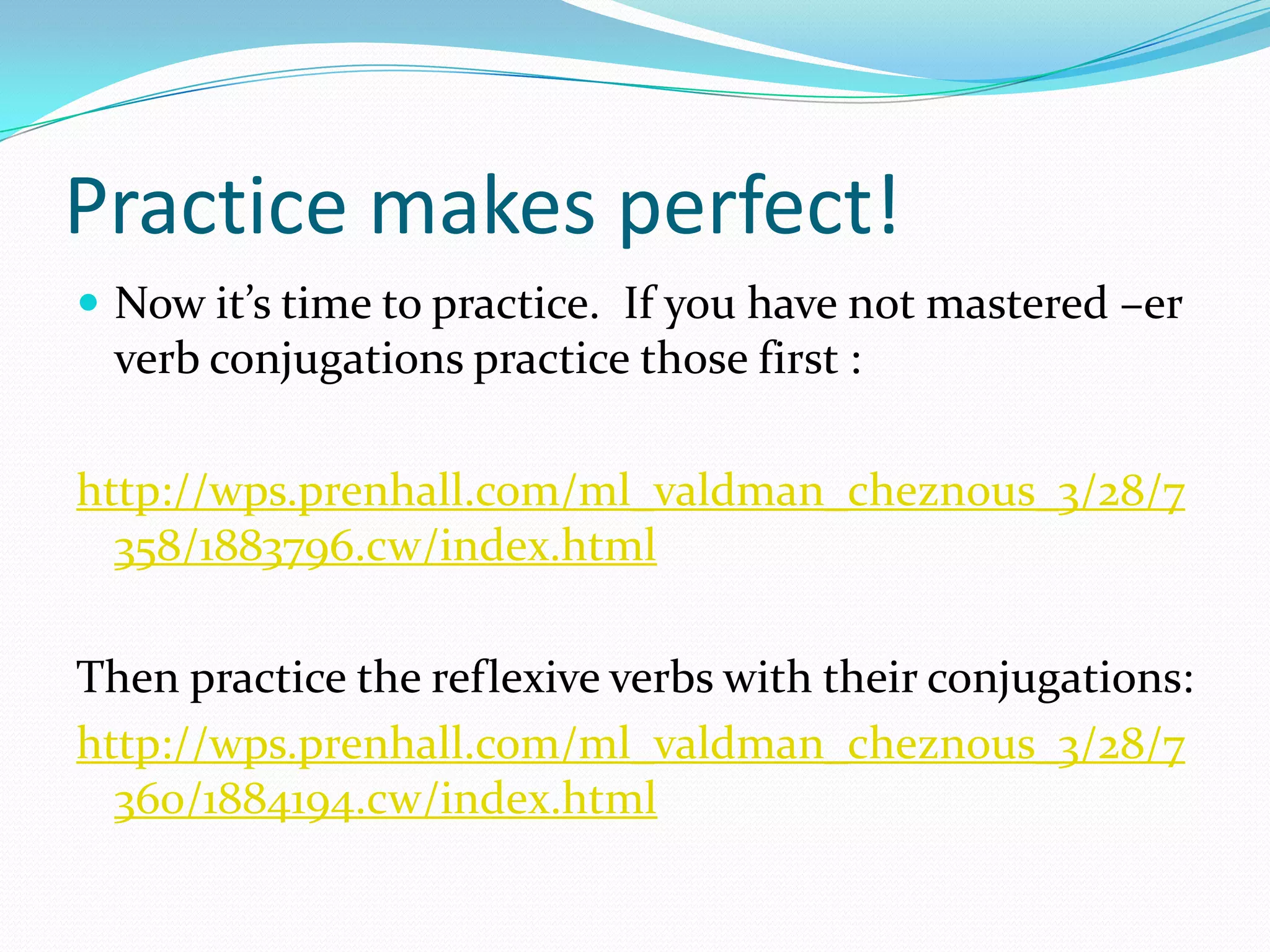 Les verbes pronominaux et les pronoms réfléchis | PPTX