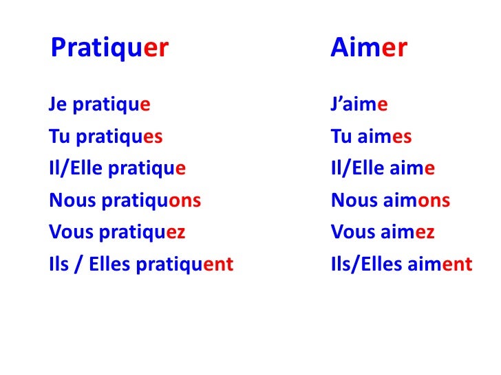 Les verbes réguliers