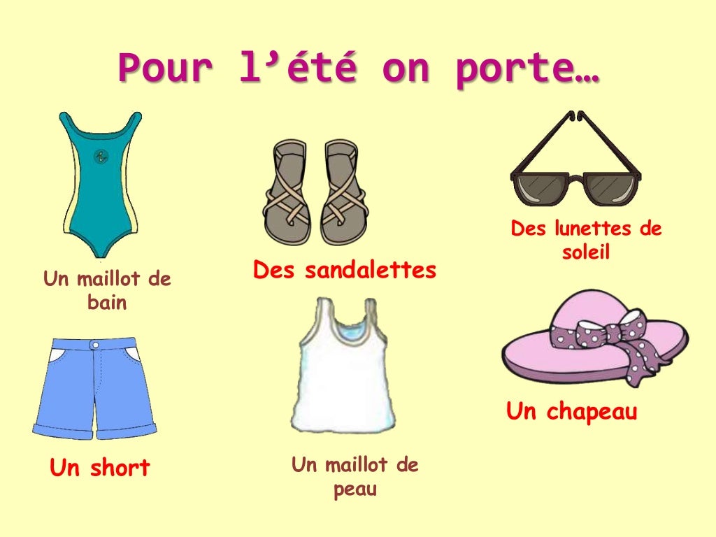 Les vêtements et les saisons.