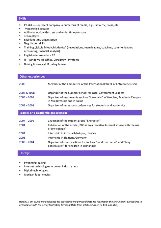 Leszek CieśLa Cv En | PDF