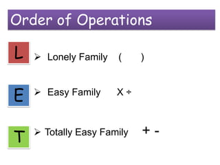 Let order of operations | PPT