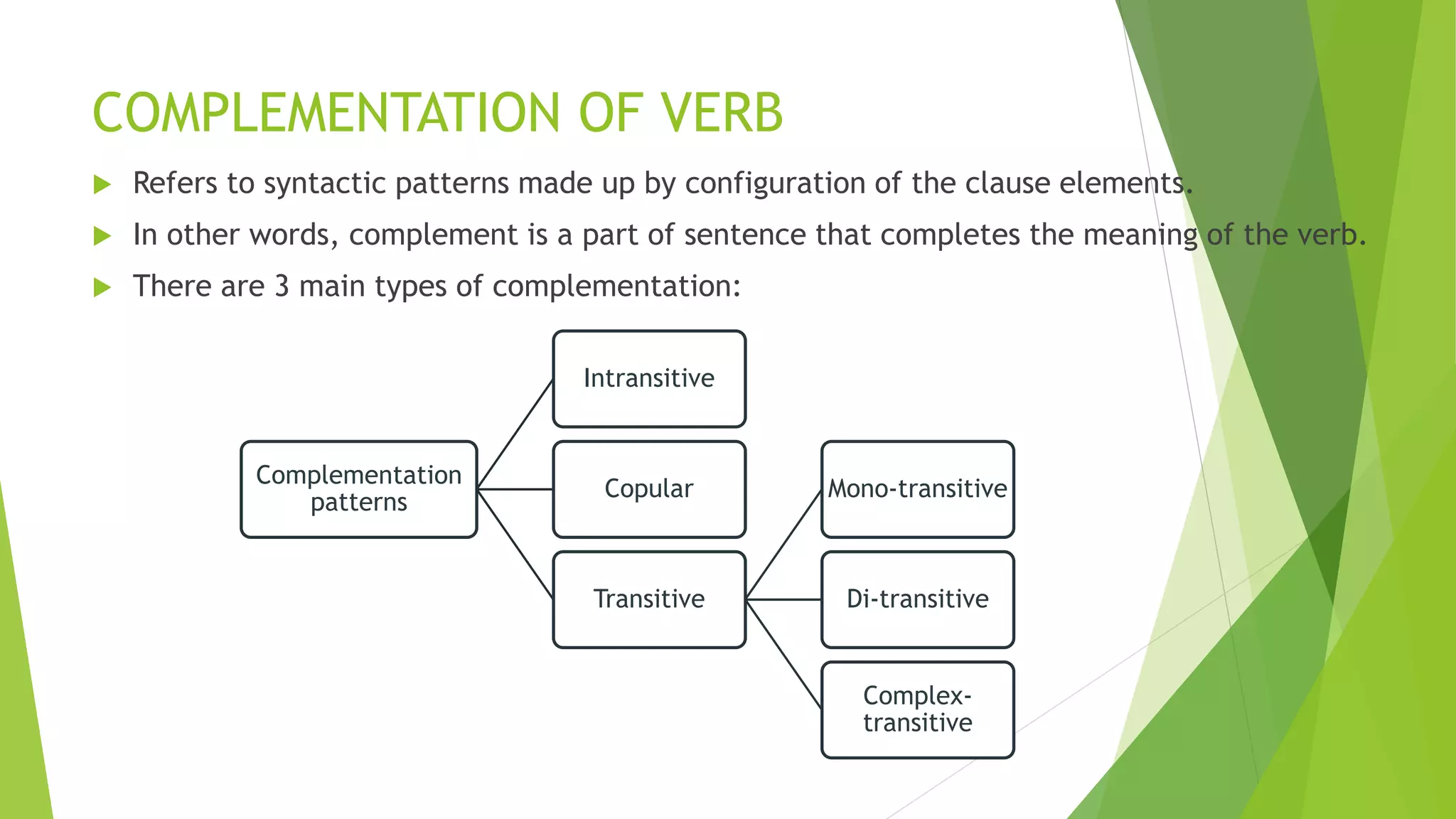 Complementation of Verbs | PPTX