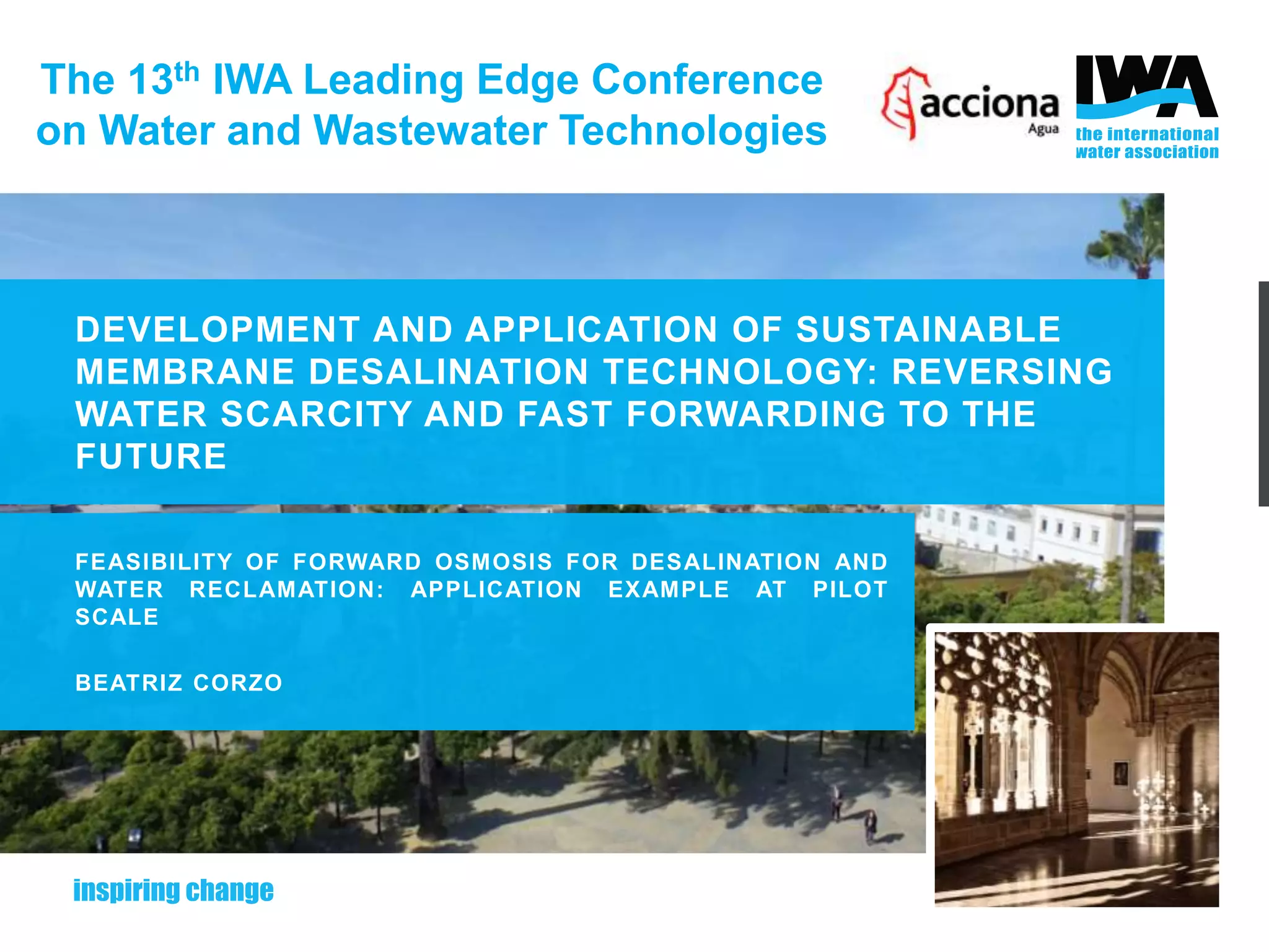 FEASIBILITY OF FORWARD OSMOSIS FOR DESALINATION AND WATER RECLAMATION ...