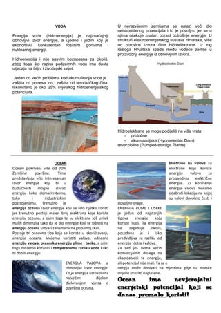 Sažetak obnovljivih izvora energije - letci | DOCX