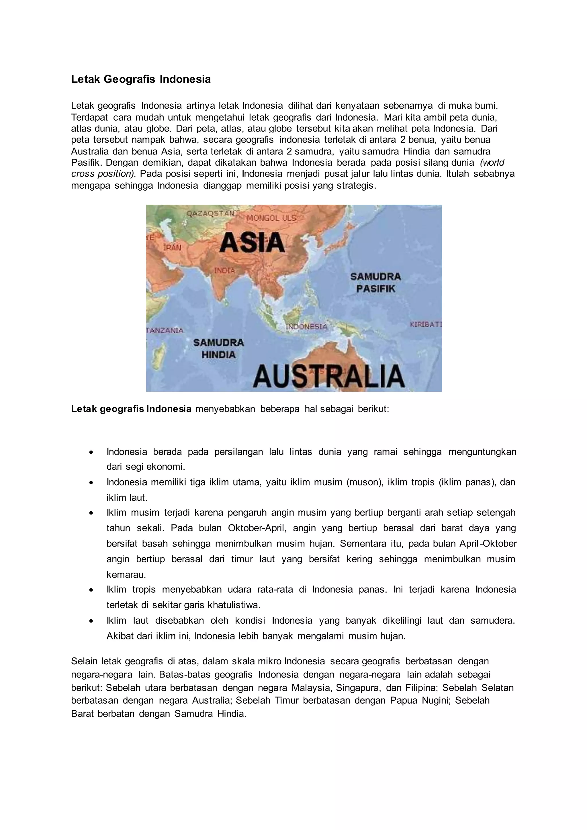 Letak geografis indonesia | PDF