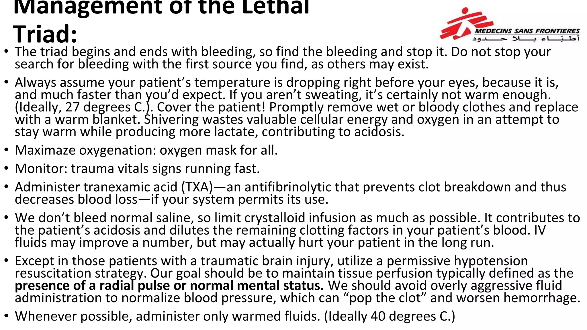 Trauma lethal triad | PPTX