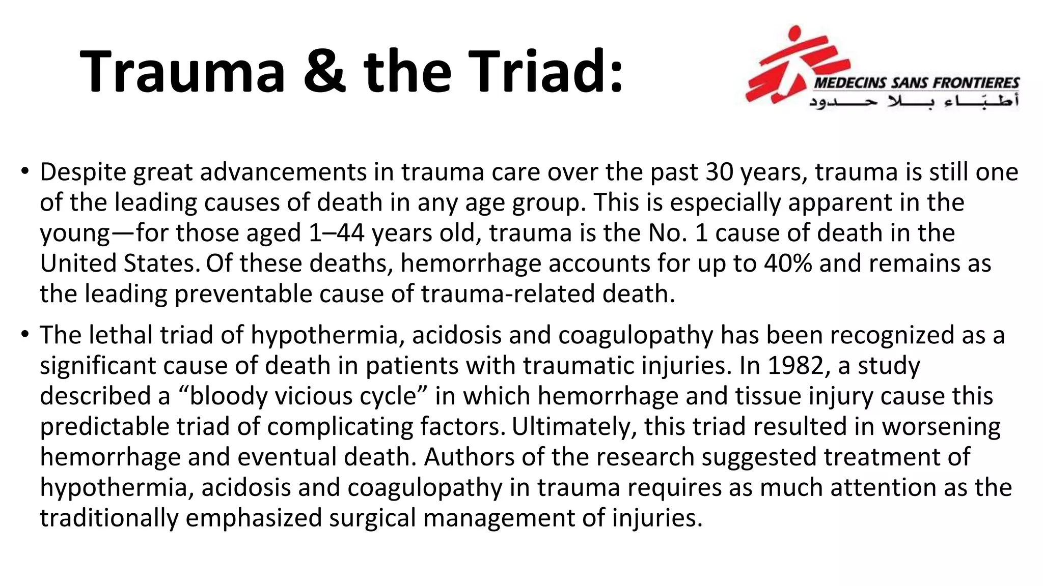 Trauma lethal triad | PPTX