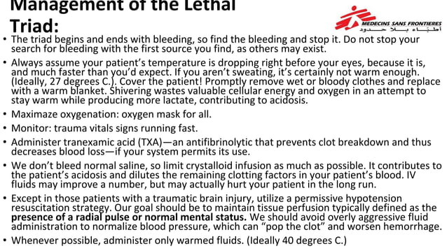 Trauma lethal triad