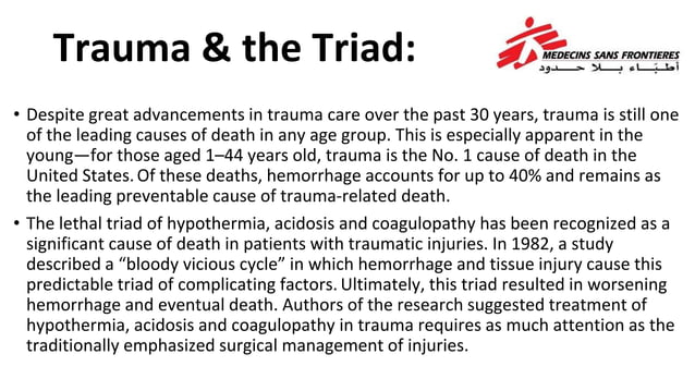 Trauma lethal triad