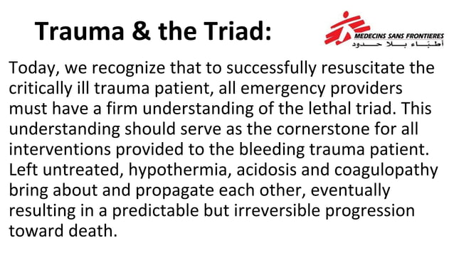 Trauma lethal triad