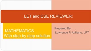 Let and cse reviewer | PPTX | Physics | Science