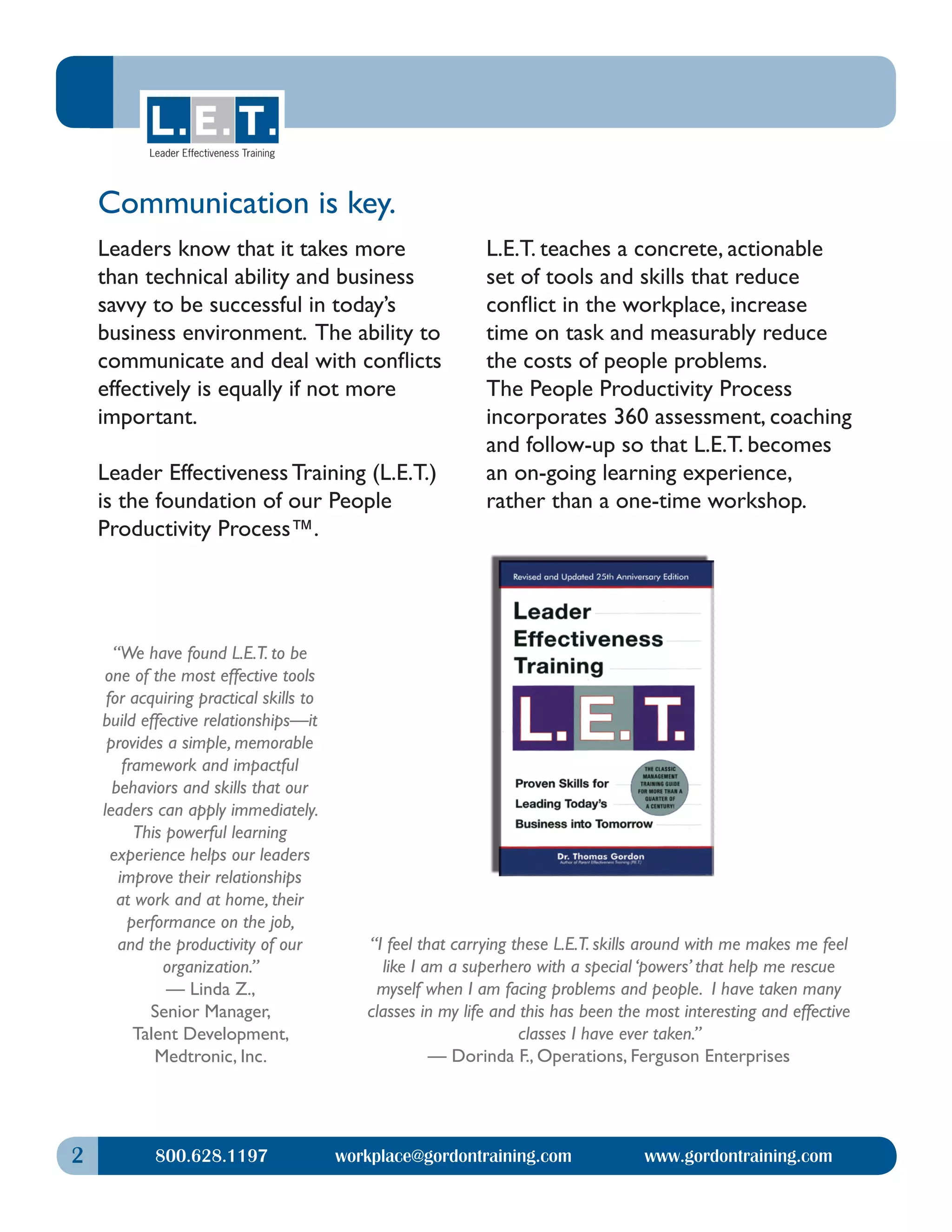 Leader Effectiveness Training (L.E.T.) e-brochure | PDF