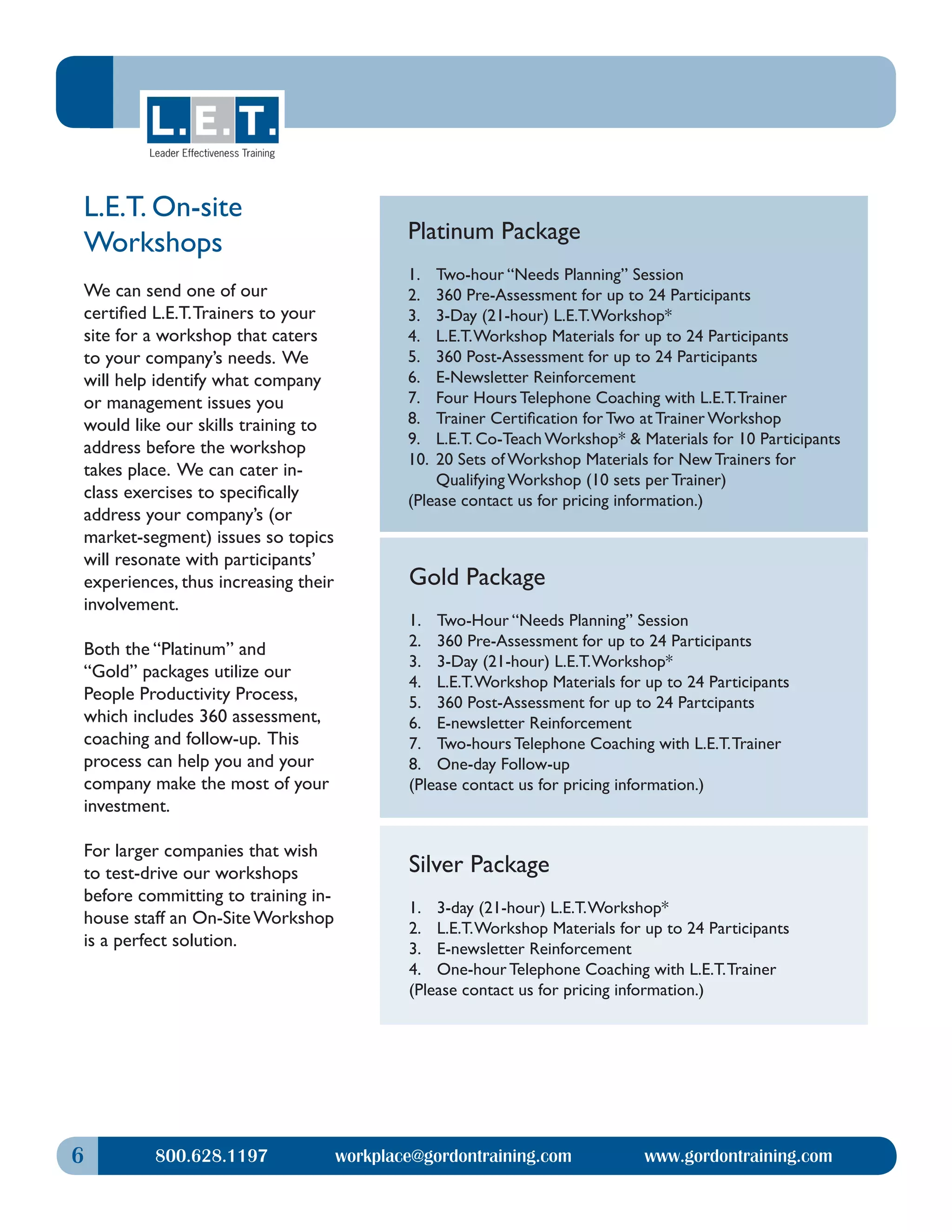 Leader Effectiveness Training (L.E.T.) e-brochure | PDF