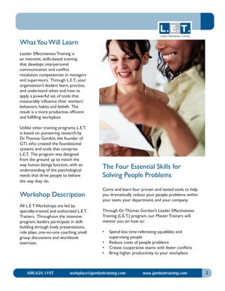 Leader Effectiveness Training (L.E.T.) e-brochure | PDF