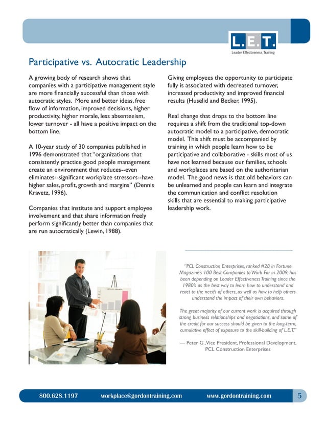 Leader Effectiveness Training (L.E.T.) e-brochure | PDF | Human ...
