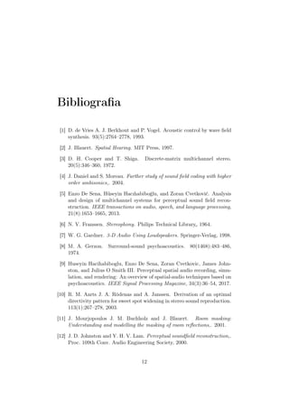 Le tecniche percettive per l'audio spaziale | PDF