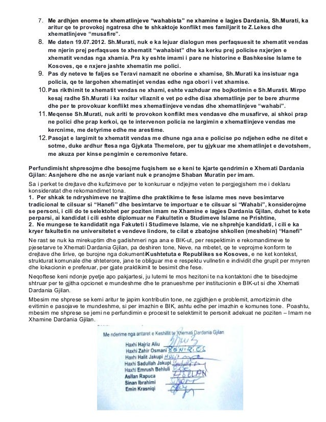 Leter rekomandimi per antaret e KBI Gjilan