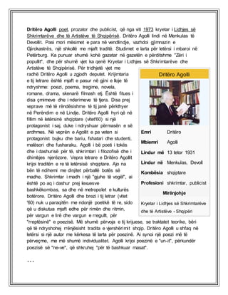 Shkrimtarët e letërsisë bashkohore Shqiptare | DOCX