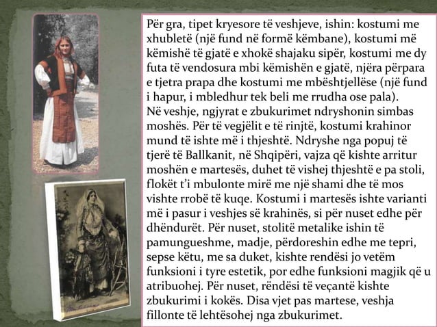Veshjet kombetare shqiptare | PPTX