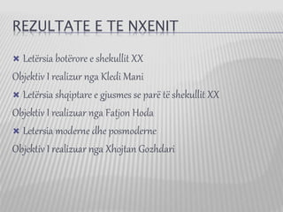 Letersia boterore e shekullit xx | PPTX