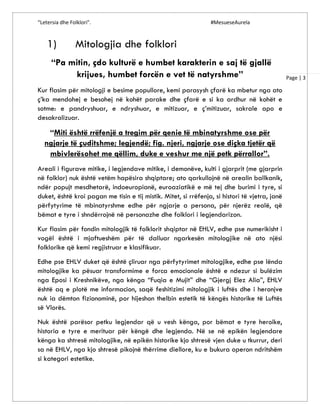 Letersia dhe Folklori !!!! | PDF