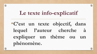Le texte info explicatif | PPTX