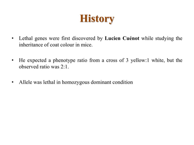 Lethal allele | PPTX | Genetics | Science