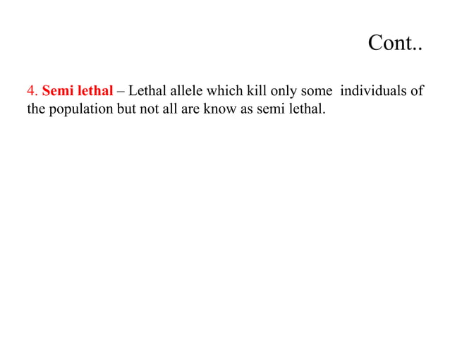 Lethal allele | PPTX | Genetics | Science