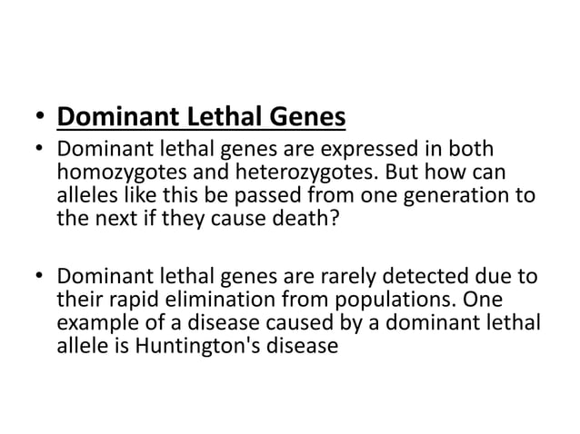 Lethal alleles | PPTX | Blood Disorders | Diseases and Conditions