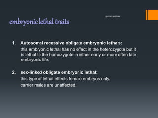 Lethals and mutations in poultry | PPTX