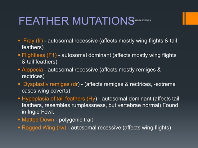 Lethals and mutations in poultry | PPTX