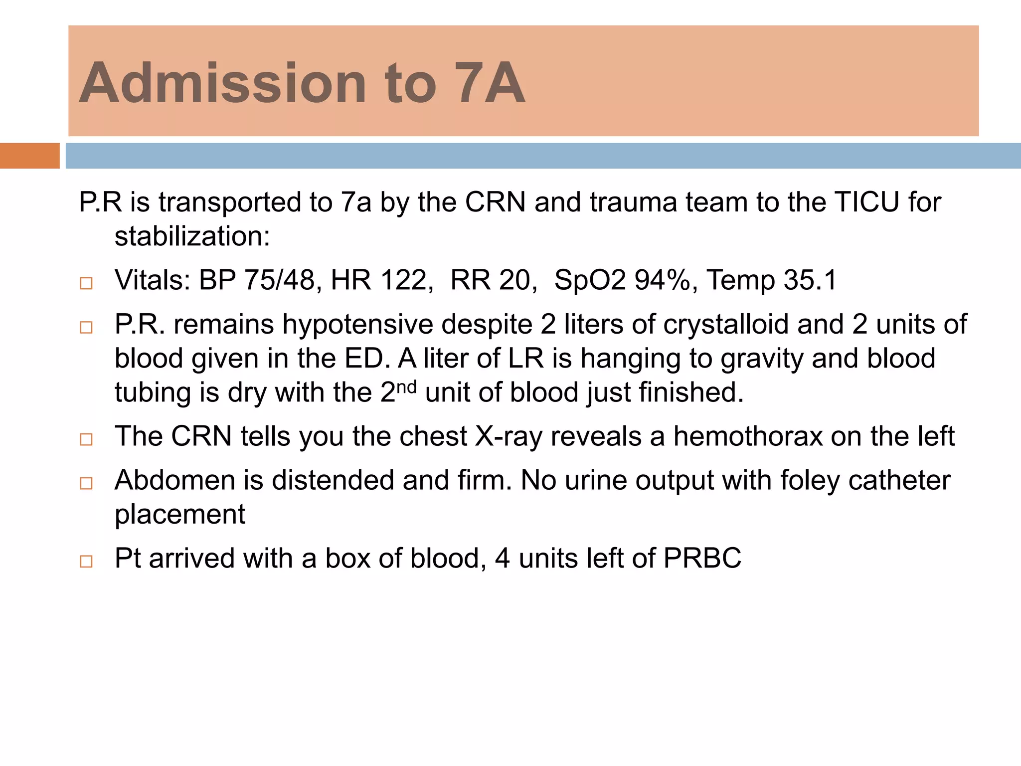 Lethal triad case study no questions | PPTX