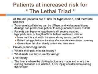 Lethal triad case study no questions | PPTX