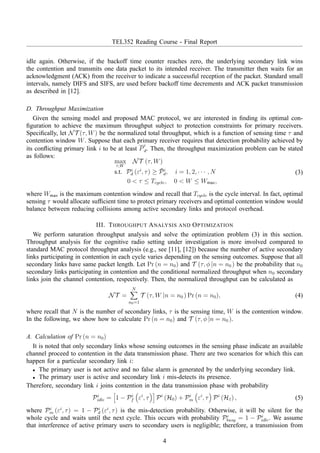 MAC Protocol for Cognitive Radio Networks | PDF