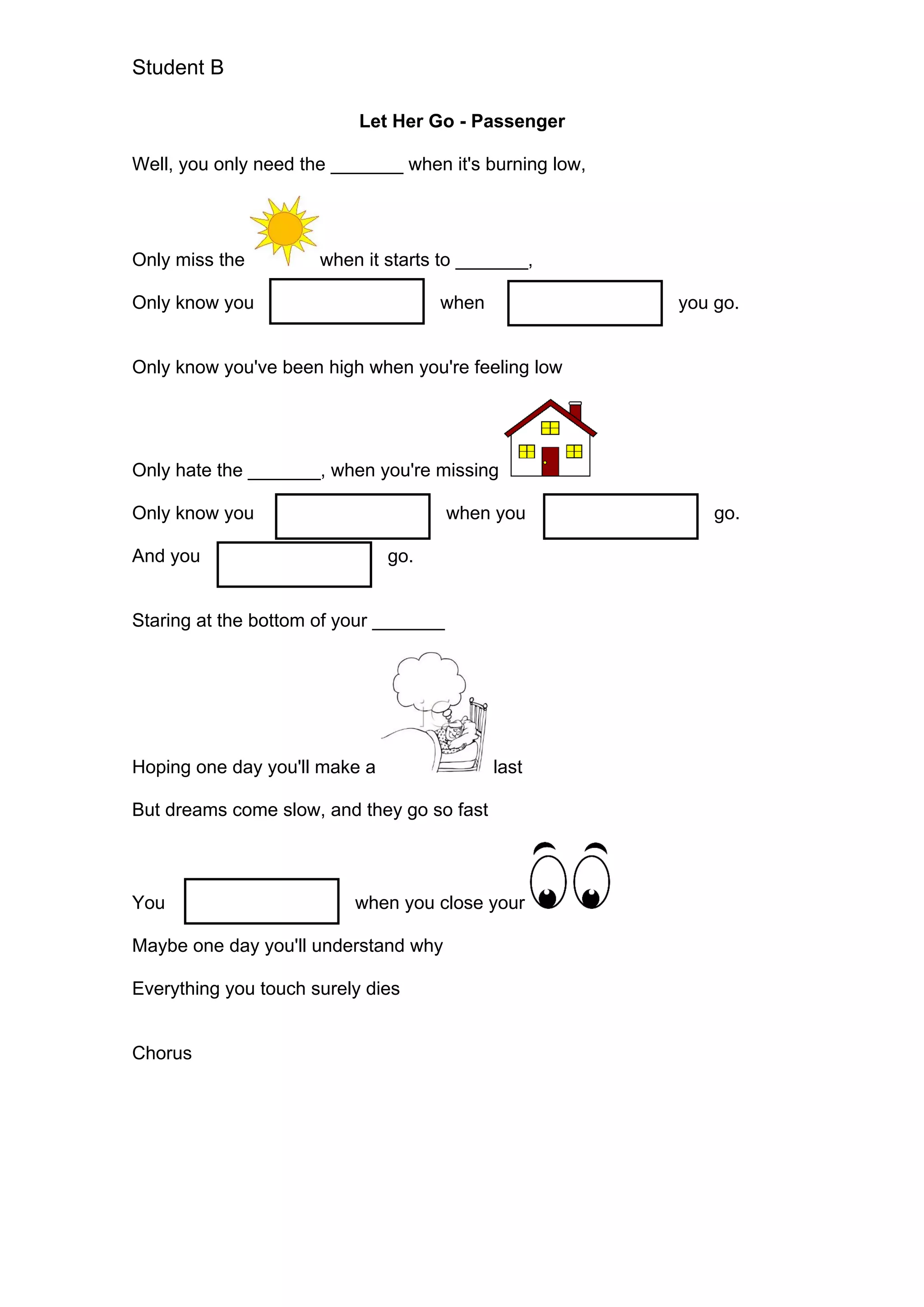 Let her go object pronouns student b | PDF | Music | Entertainment