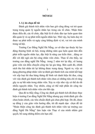 Đánh giá thành tích nhân viên tại trường cao đẳng Nghề, HAY | PDF