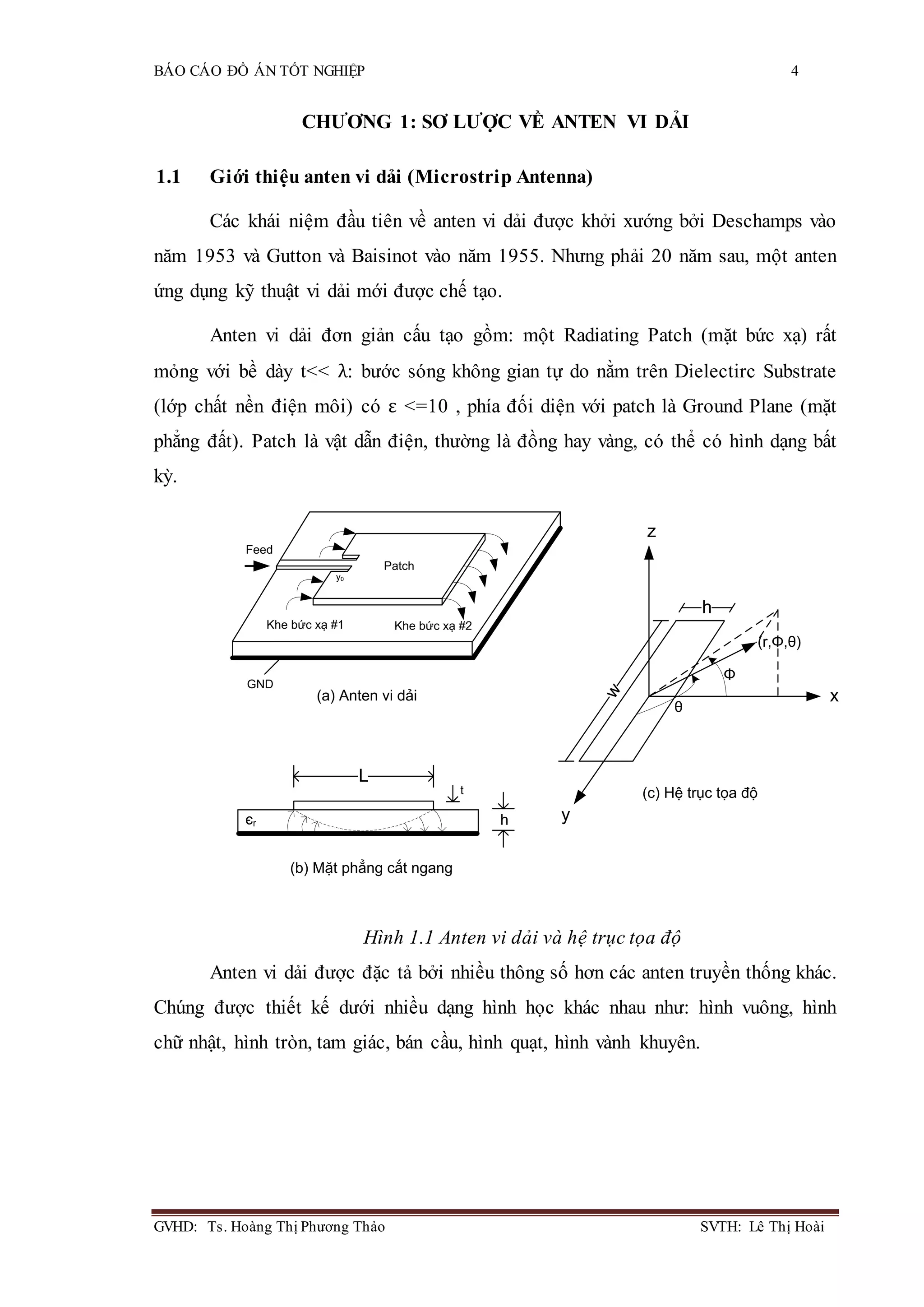 Thiết kế anten vi dải sử dụng trong hệ thống thông tin vô tuyến | DOCX