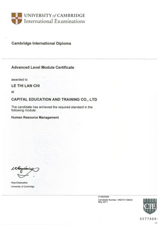 Cambridge International Diploma | PDF