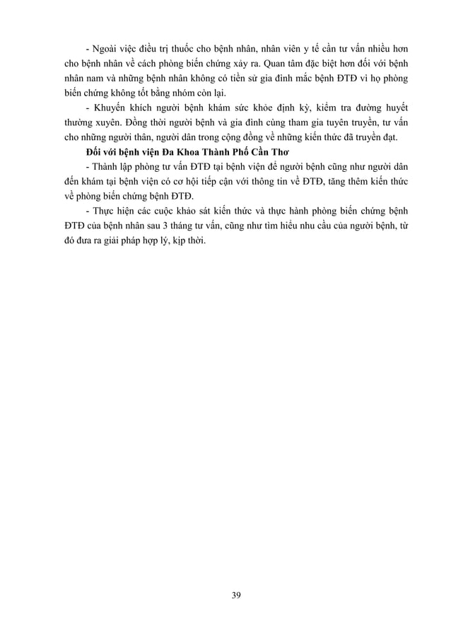 Đề tài: Tuân thủ điều trị phòng biến chứng đái tháo đường, HAY | PDF
