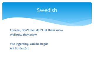 Let it go Multi-language lyrics | PPTX