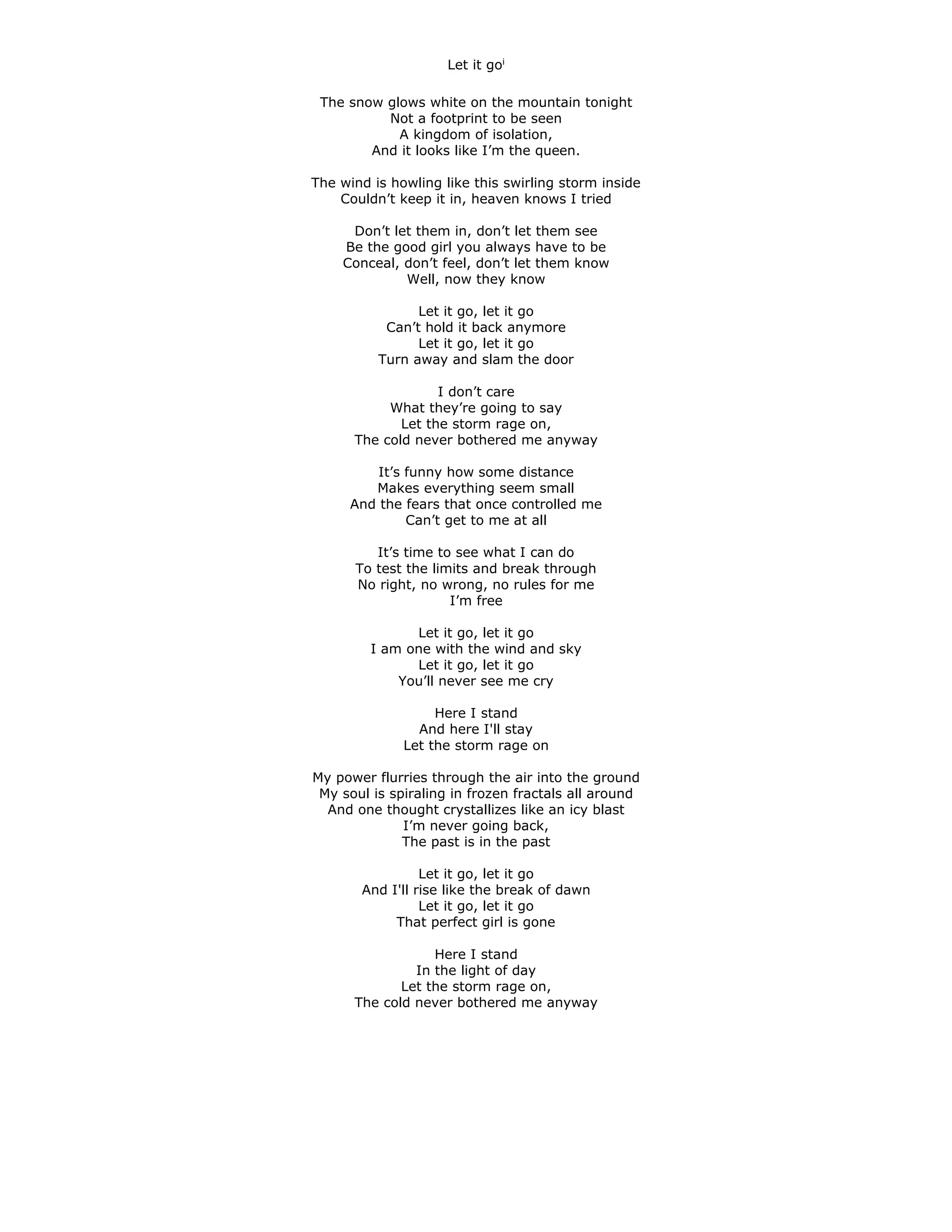 Let it go | DOCX